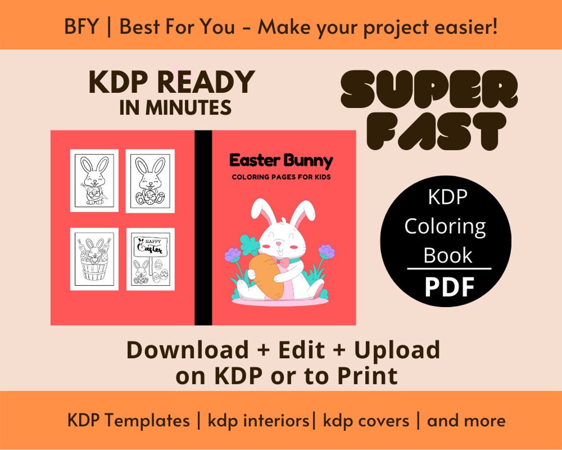 Easter Bunny Coloring Pages for Kids 8.5x11 60 Pages Free - Etsy