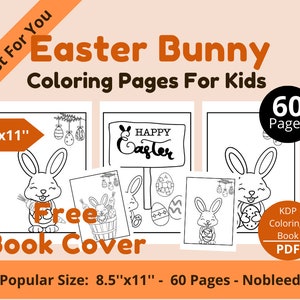 Easter Bunny Coloring Pages for Kids 8.5x11 60 Pages Free - Etsy