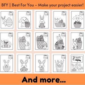 Easter Bunny Coloring Pages for Kids 8.5x11 60 Pages Free - Etsy