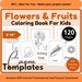 Flowers, Tubers &fruits Coloring Pages for Kids Printable Coloring Book ...