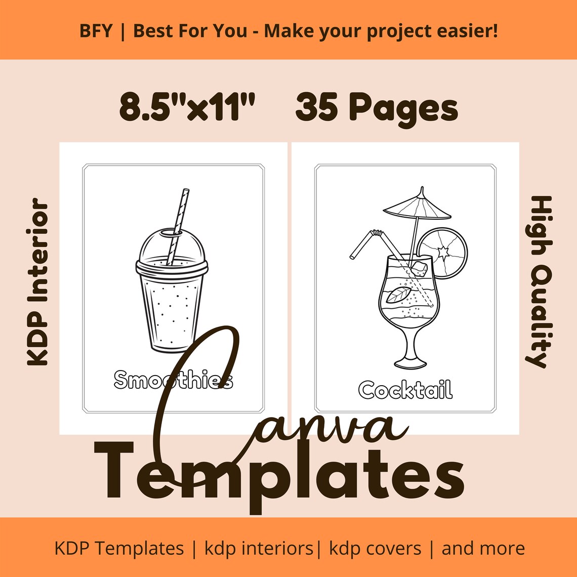 Printable Drinks Coloring Pages for Kids Toddler Coloring Book 8.5''x11 ...