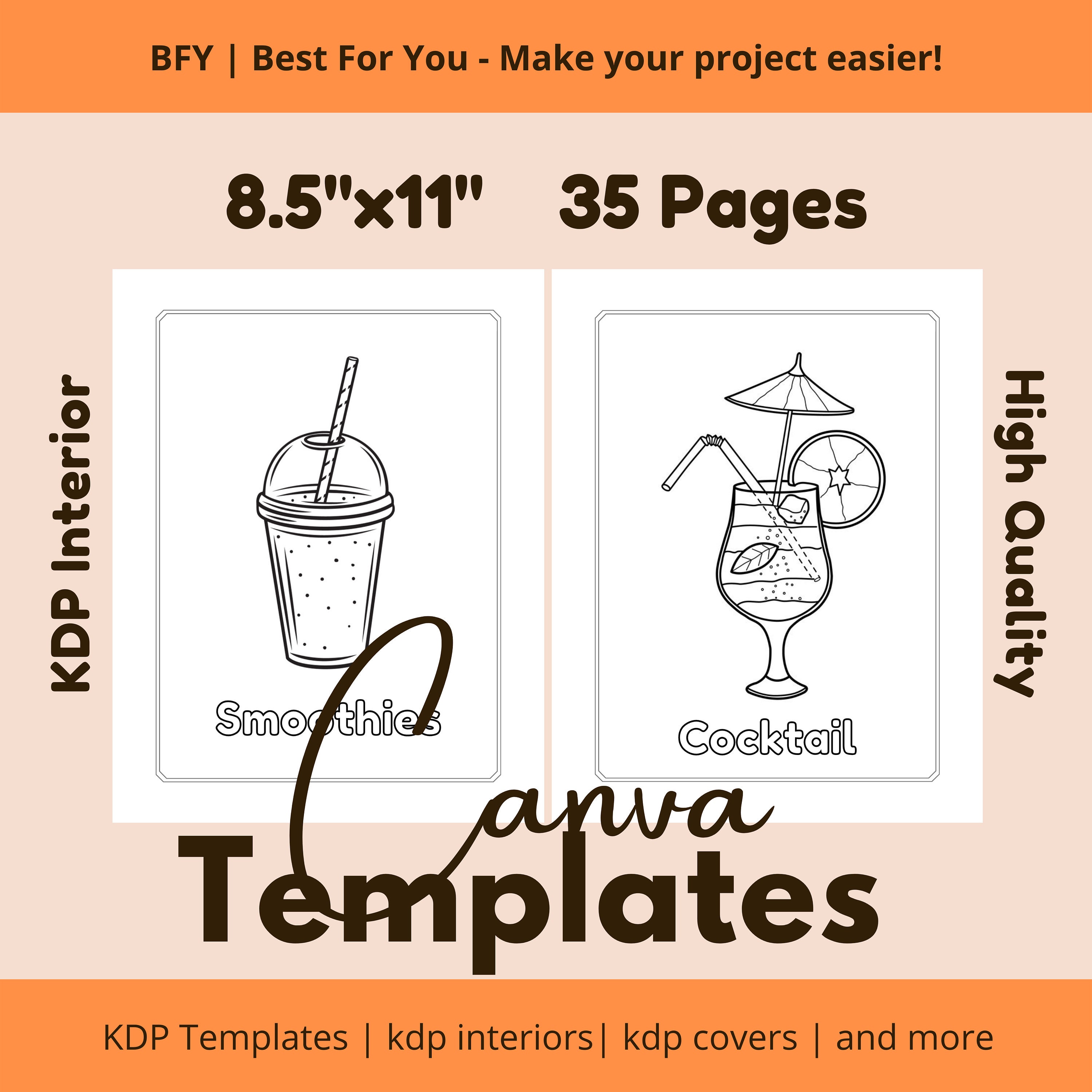 Printable Drinks Coloring Pages for Kids Toddler Coloring Book 8.5''x11 ...