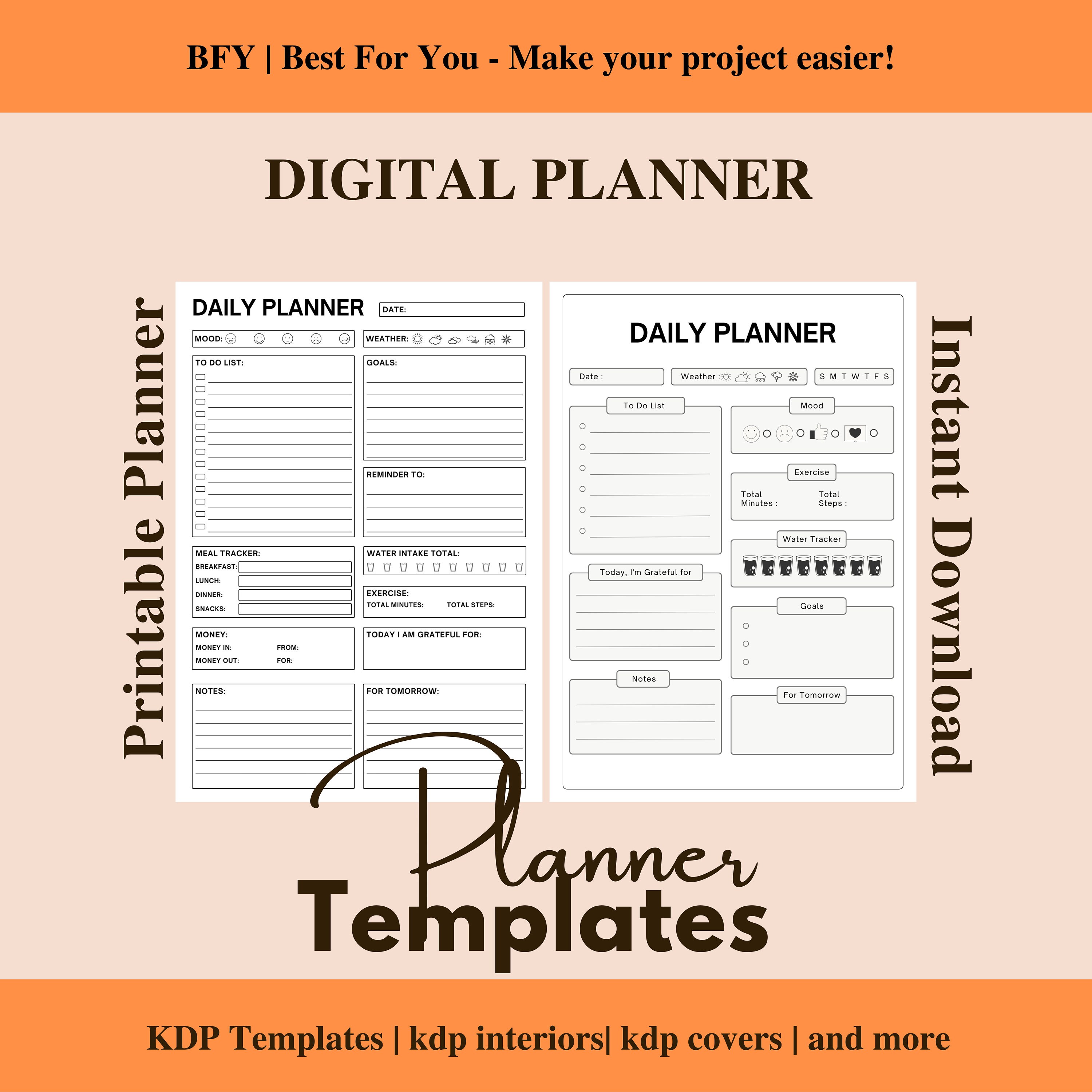 Daily Planner Printable, Day Planner, Daily Schedule, Daily to Do List ...