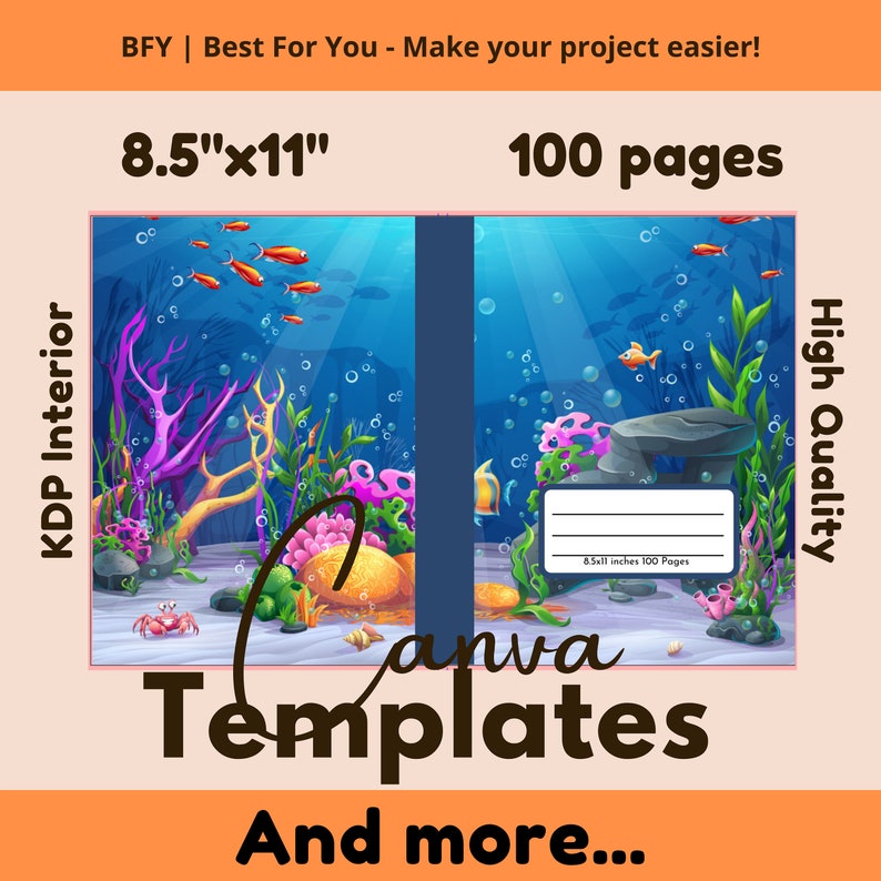 25 Ocean Bottom Book Cover Templates KDP High Quality Book - Etsy