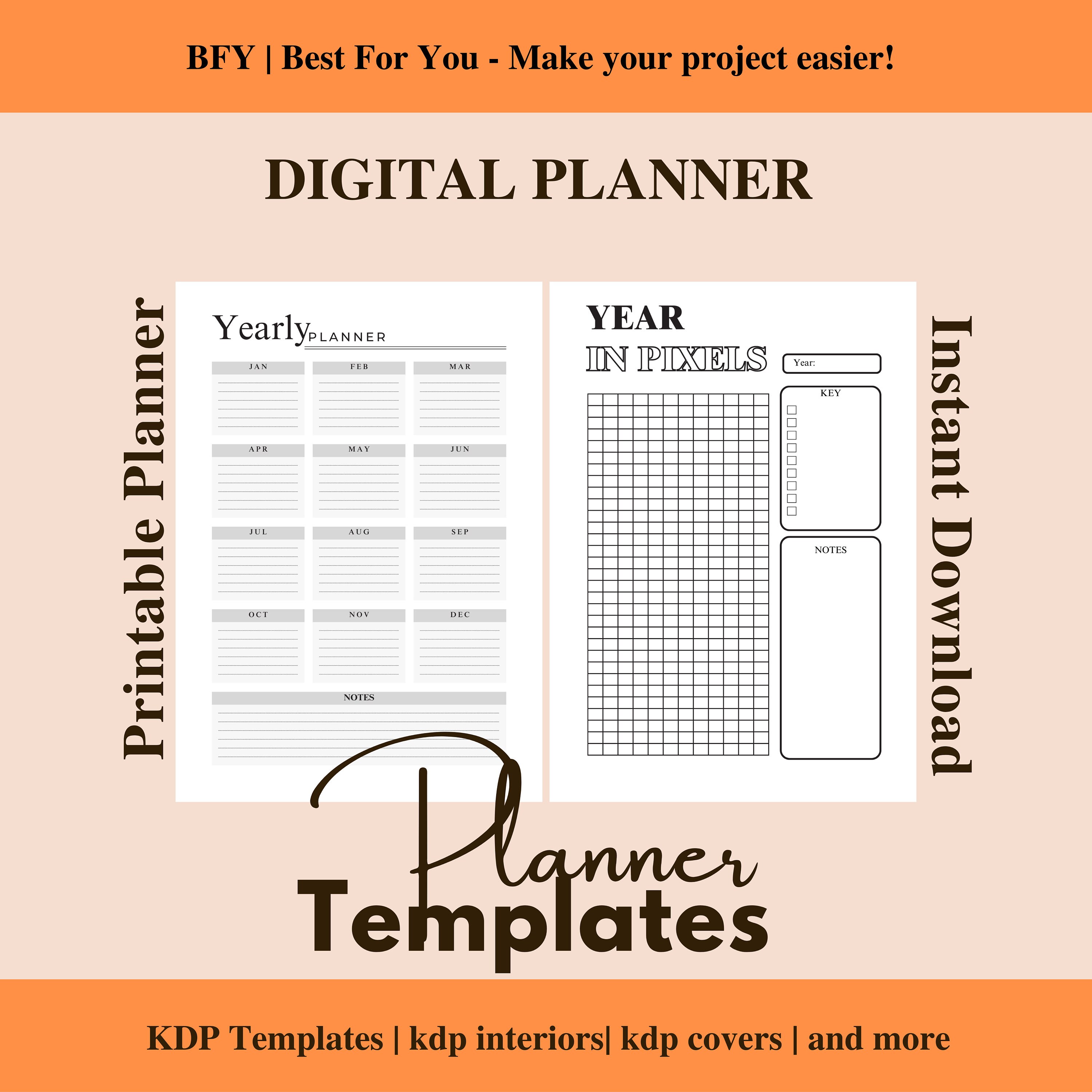 Yearly Planner Printable Year at a Glance Annual Overview - Etsy