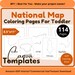 Printable National Map Coloring Pages Toddler Coloring Book - Etsy