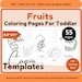 Printable Fruits Coloring Pages for Kids Toddler Coloring Book 8.5''x11 ...