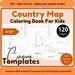 Country Map Coloring Pages for Kids Printable Coloring Book 6''x9'' 120 ...