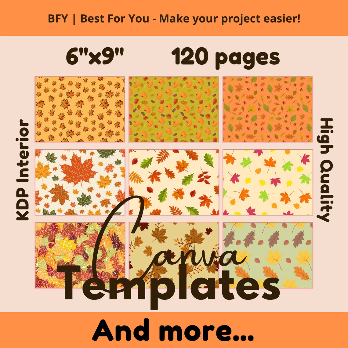 25 Leaves Book Cover Templates KDP High Quality Book Cover - Etsy