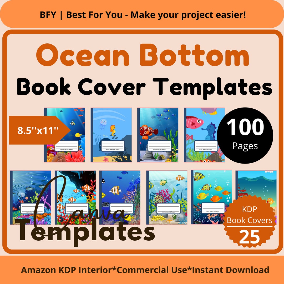 25 Ocean Bottom Book Cover Templates KDP High Quality Book - Etsy