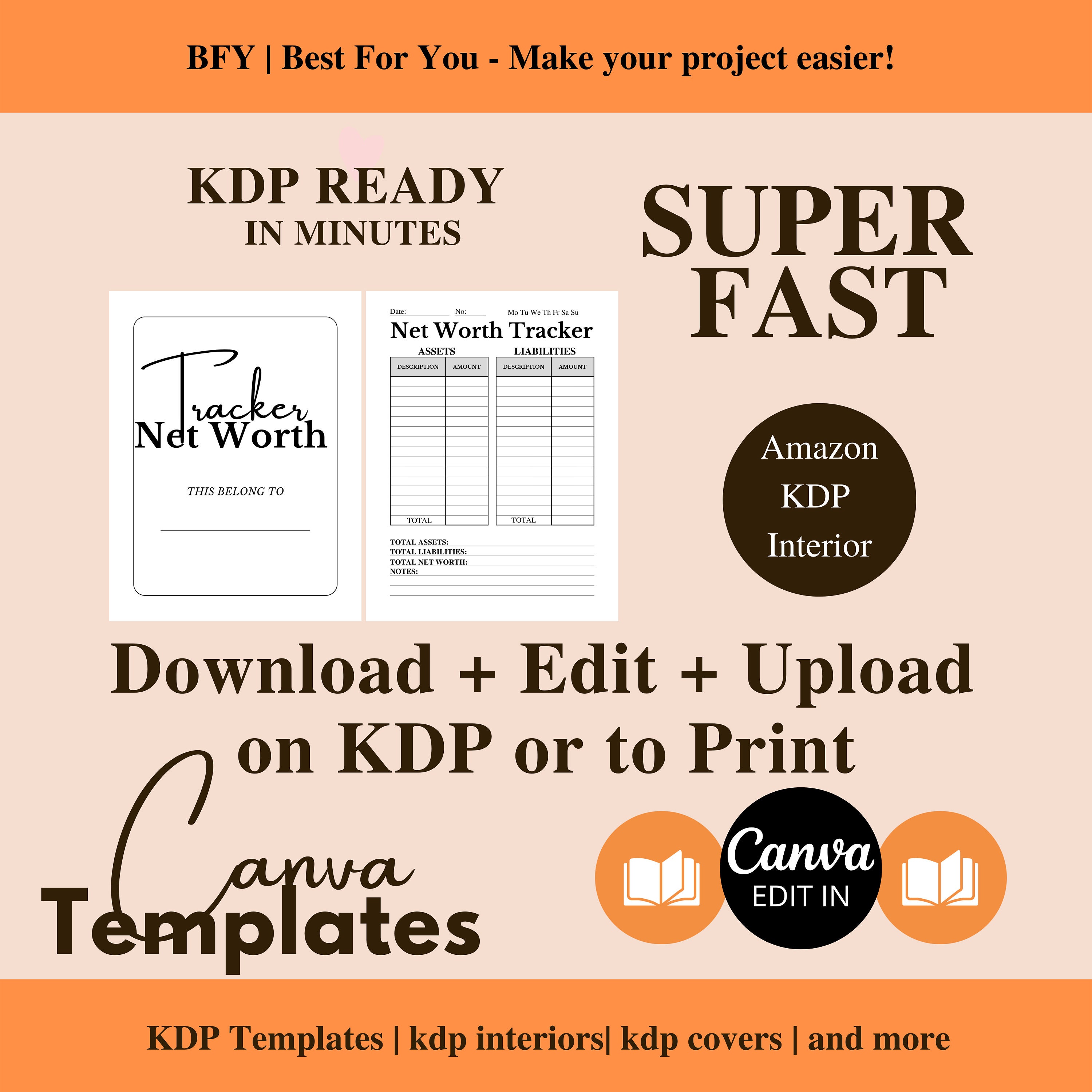 2 Net Worth Tracker Printable Amazon KDP Interior Template - Etsy