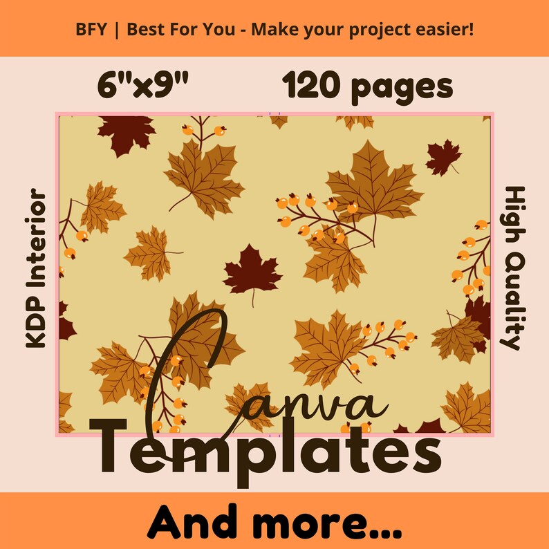 25 Leaves Book Cover Templates KDP High Quality Book Cover - Etsy