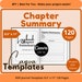 Printable Book Chapter Summary Template Amazon KDP Interiors Bundle 8.5 ...