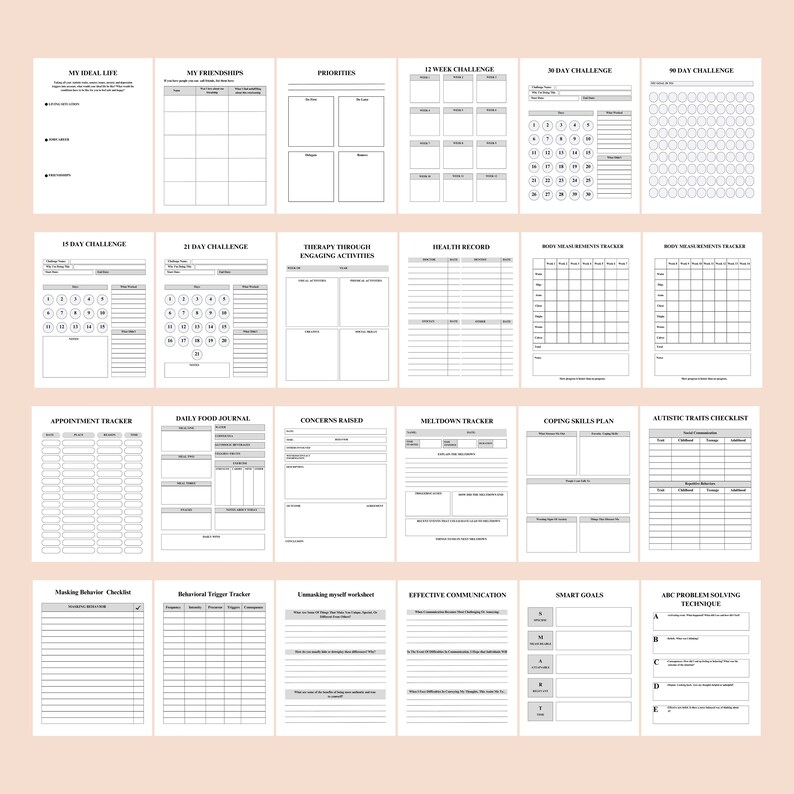 Autism Planner Printable | ADHD Journal & Productivity Tracker ...