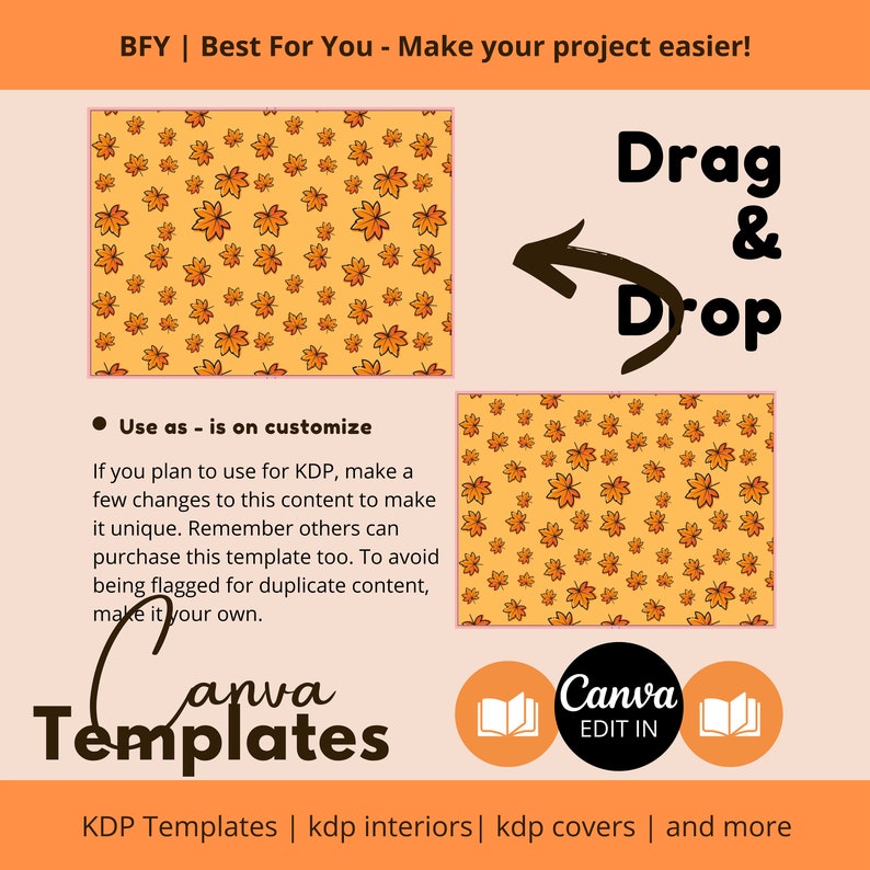 25 Leaves Book Cover Templates KDP High Quality Book Cover - Etsy