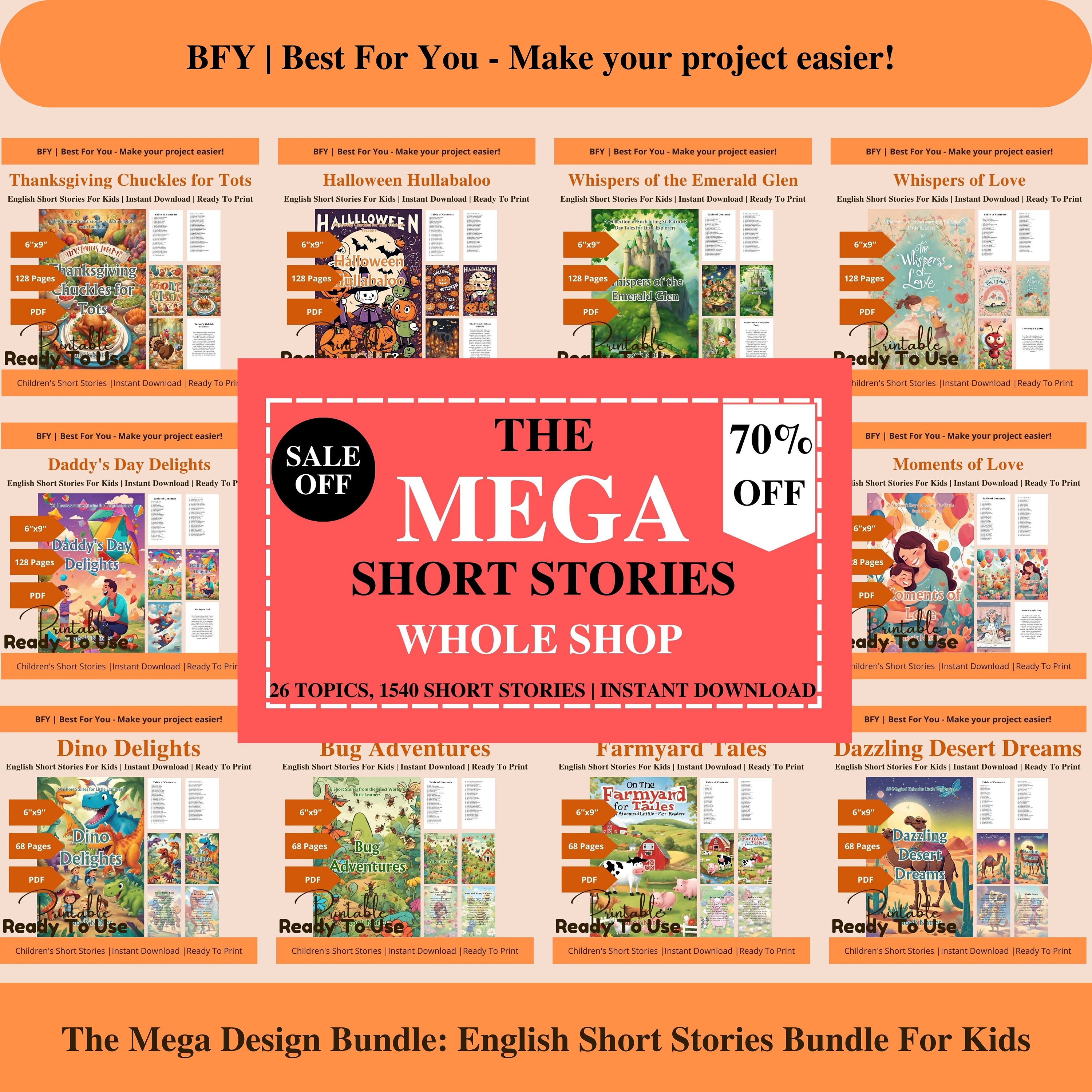 The Whole Shop Design Bundle English Short Stories Printable English ...