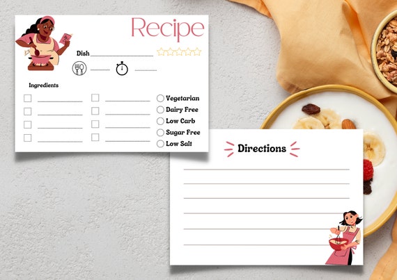 Digital Recipe Cards-recipe Card-digital Recipe-recipe Card - Etsy