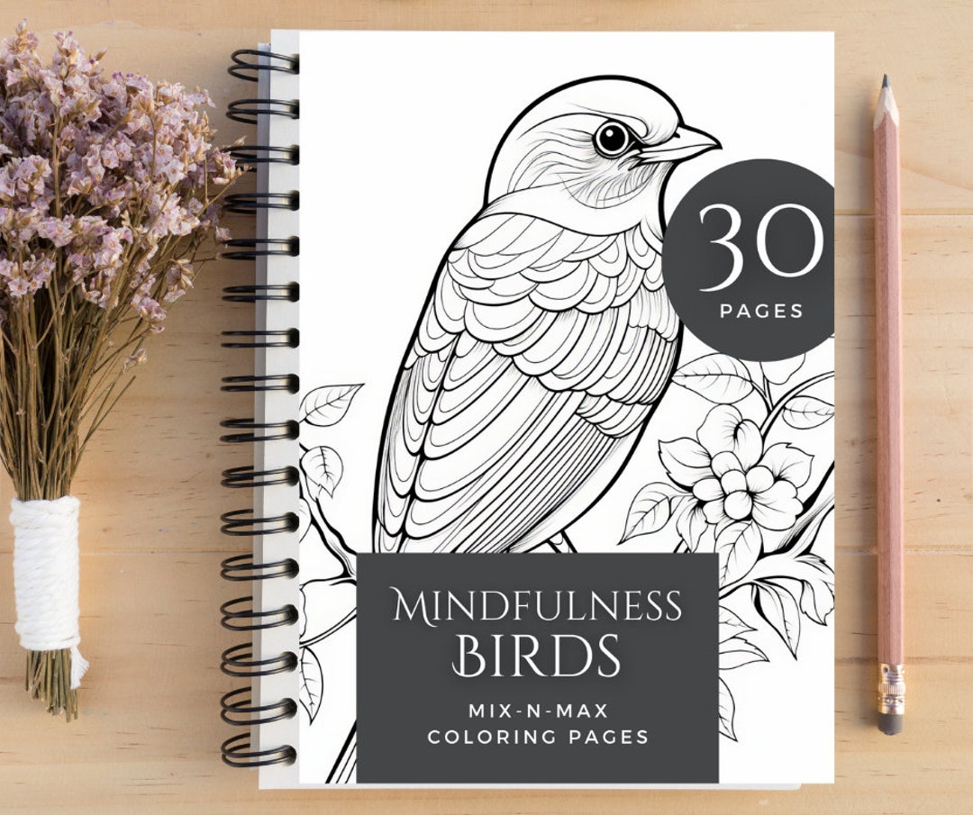 Birds Mindfulness Colouring Book Digital Download - Etsy