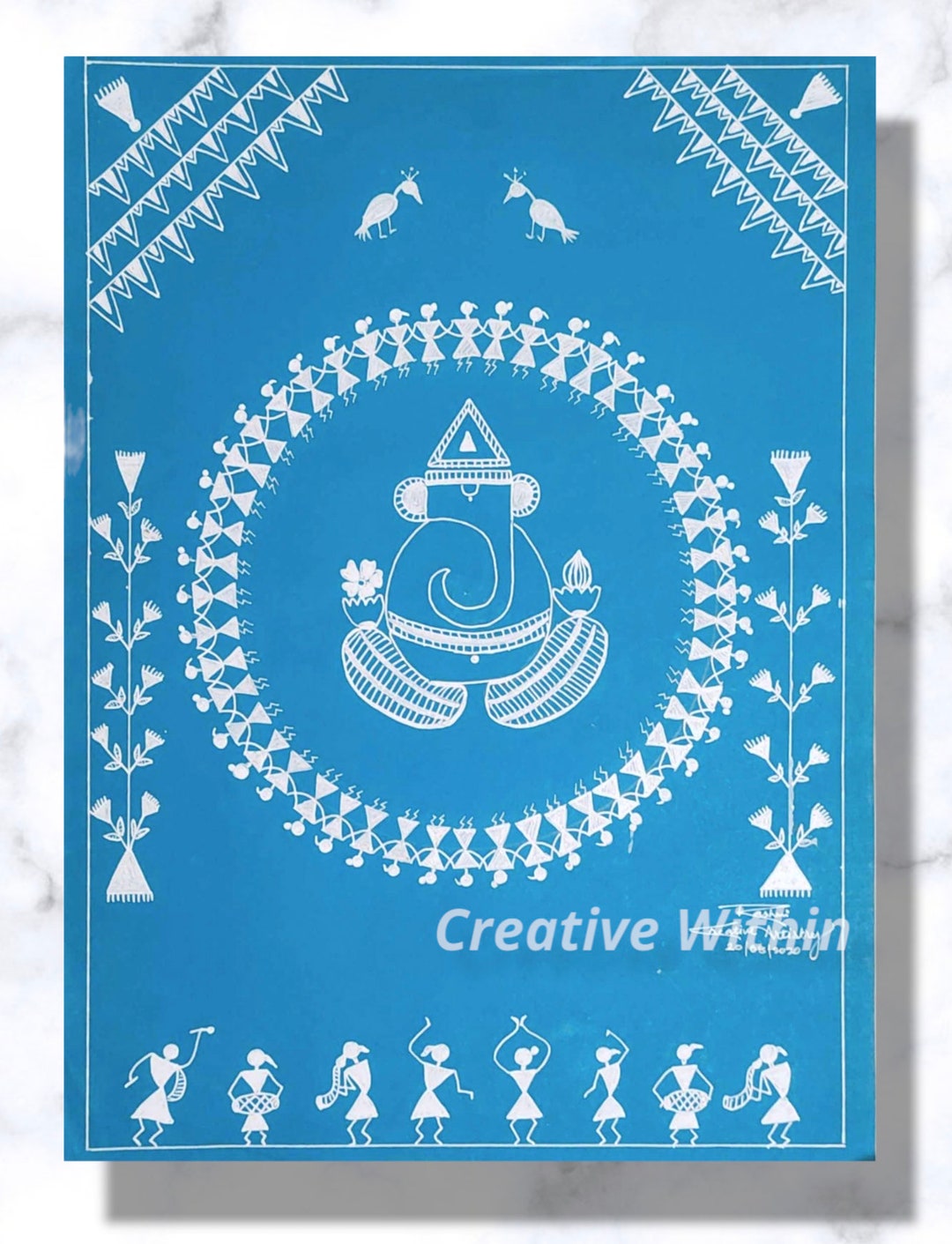 Ganesh Warli Painting, Warli Art, Wall Art, Home Decor, Home & Living ...
