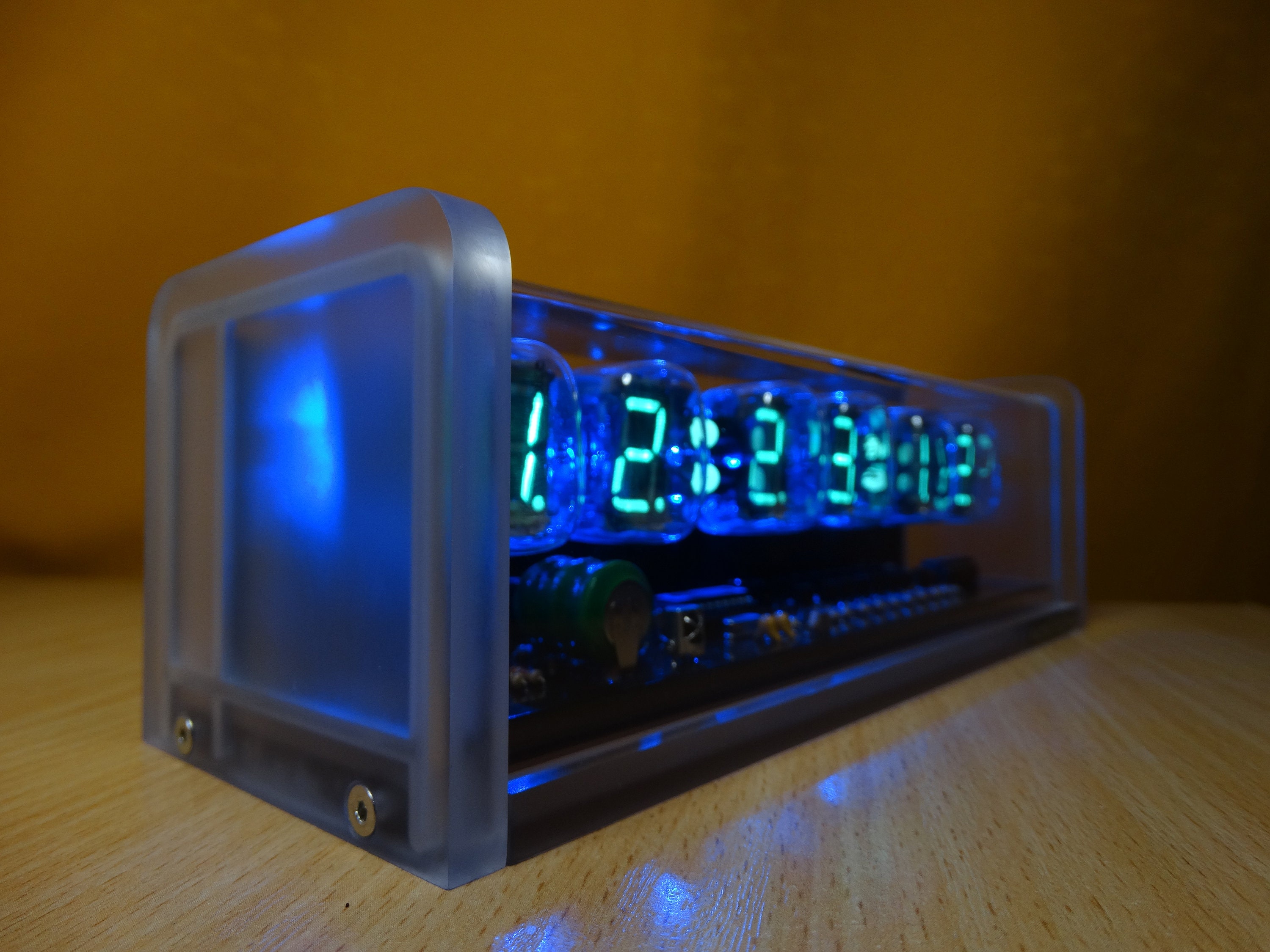 Nixie Clock With 6 IV22 VFD Tubes, Remote Control, Frosted Acrylic Case ...