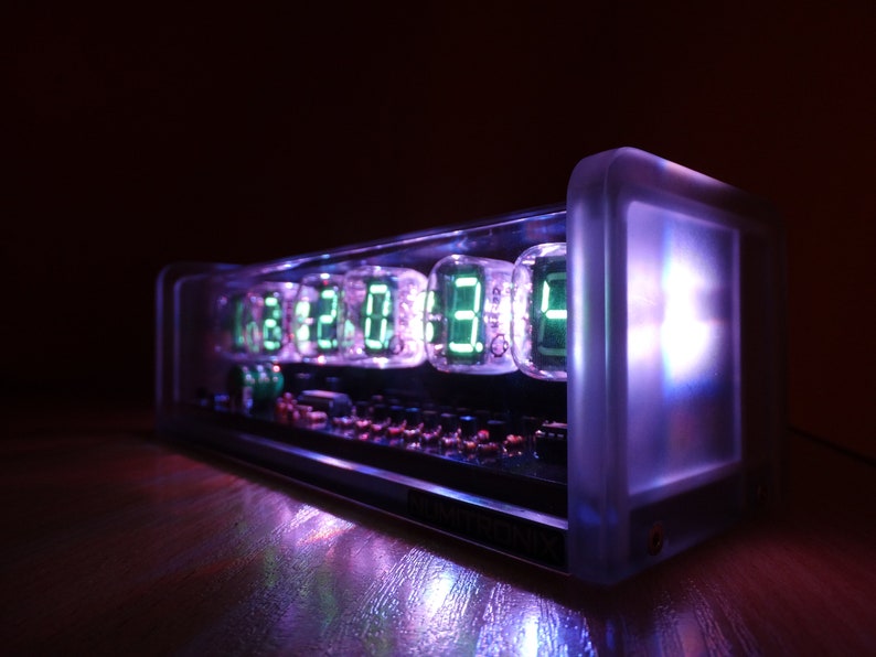 Nixie Clock With 6 IV22 VFD Tubes, Remote Control, Frosted Acrylic Case ...