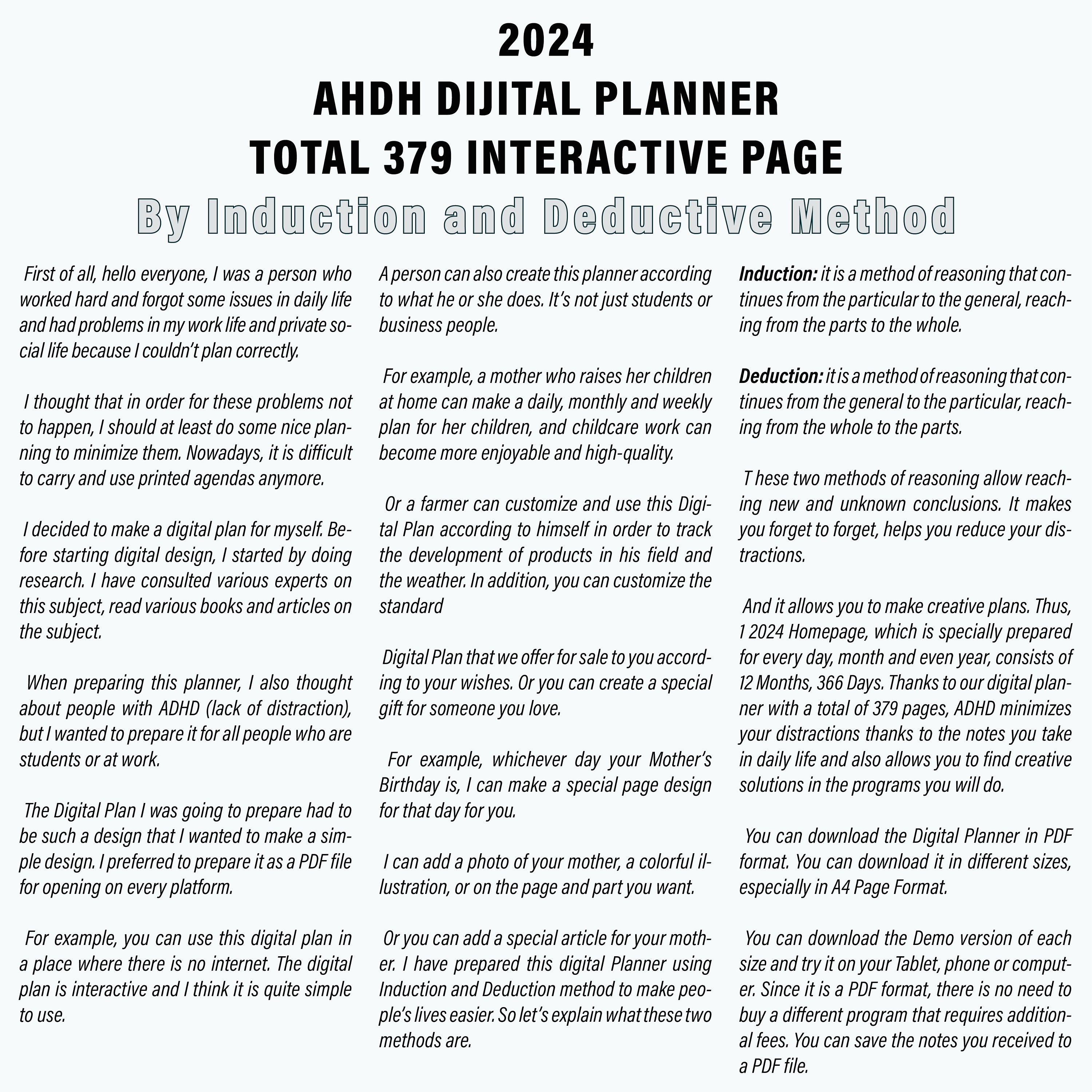 Personalized Digital Planner, 365 Days, 12 Months, Interactive PDF ...