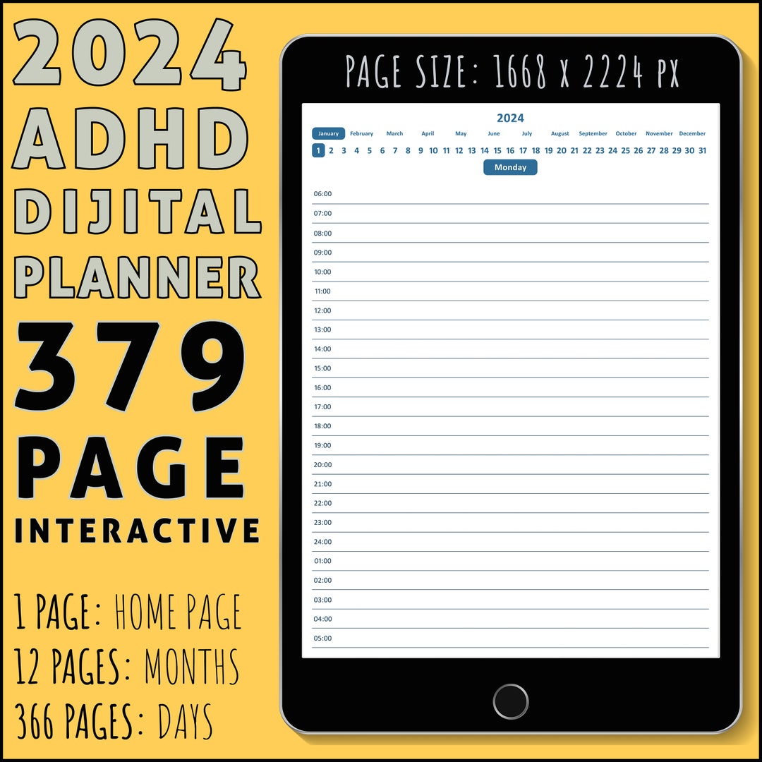 2024 Interactive ADHD Digital Annual Plan , Compatible With Tablet ...