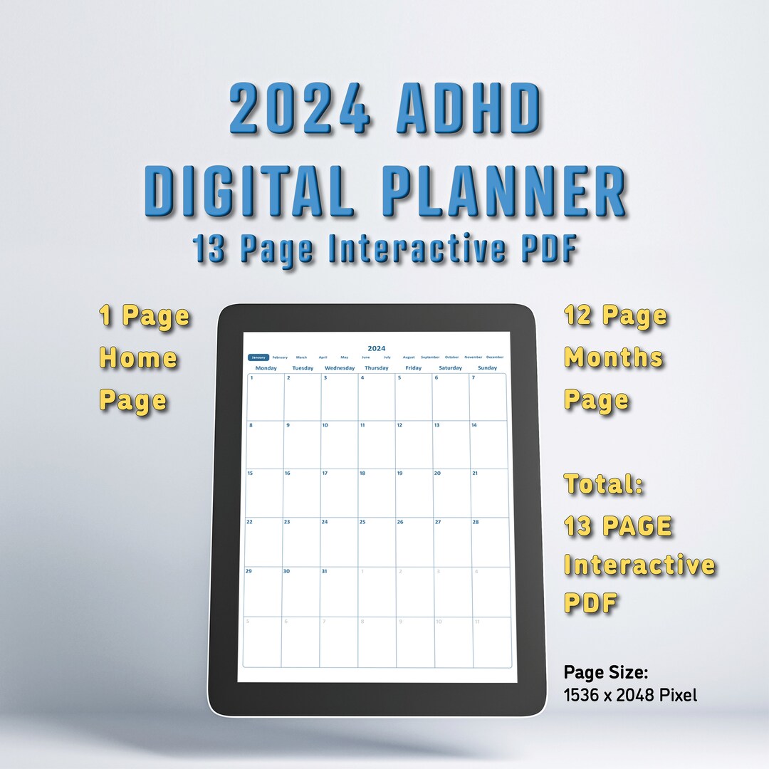 Personalized Digital Planner, 365 Days, 12 Months, Interactive PDF ...