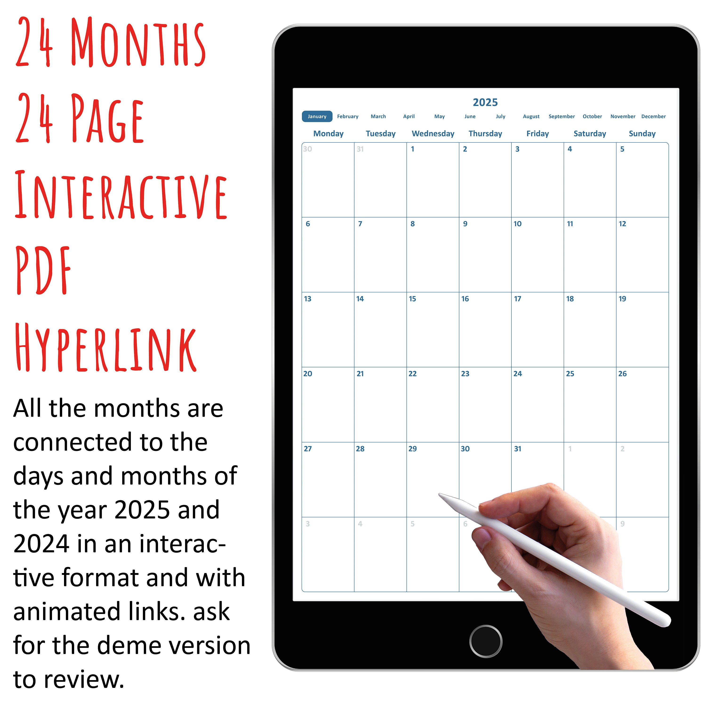 2024 and 2025 Digital Planner, 2025 ADHD Digital Annual Plan ...