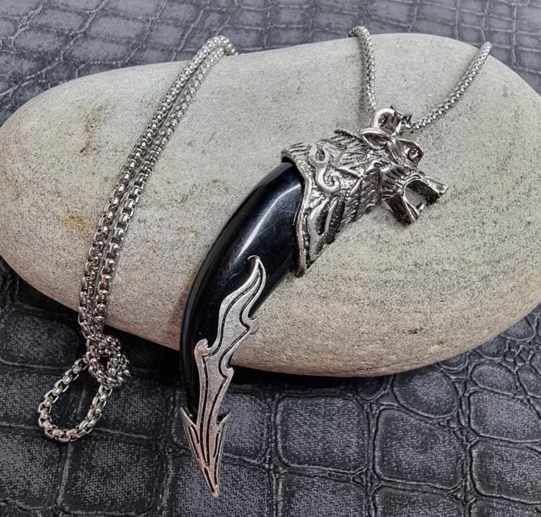 Fenrir Wolf Necklace for Men Viking Wolf Head Necklace Celtic Jewellery ...
