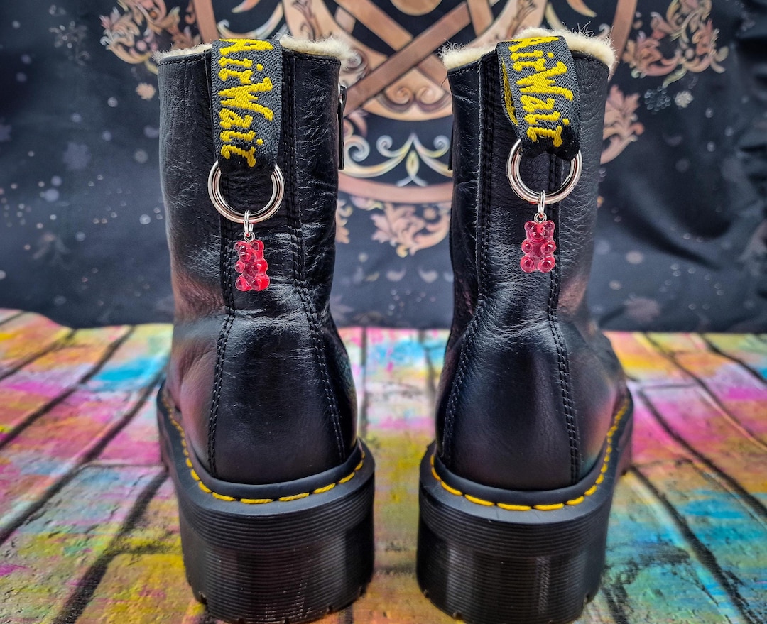 Kawaii Red Gummy Bear Boot Dr Marten Boot Charms Teddy Bear Accessories ...
