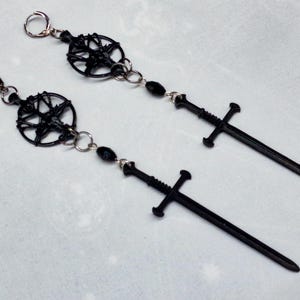 Gothic Baphomet Sword Earrings for Women Vintage Earrings Occult ...
