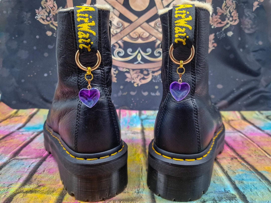 Purple Resin Heart Boot Charms Doc Martens Resin Charm Gothic Boot ...