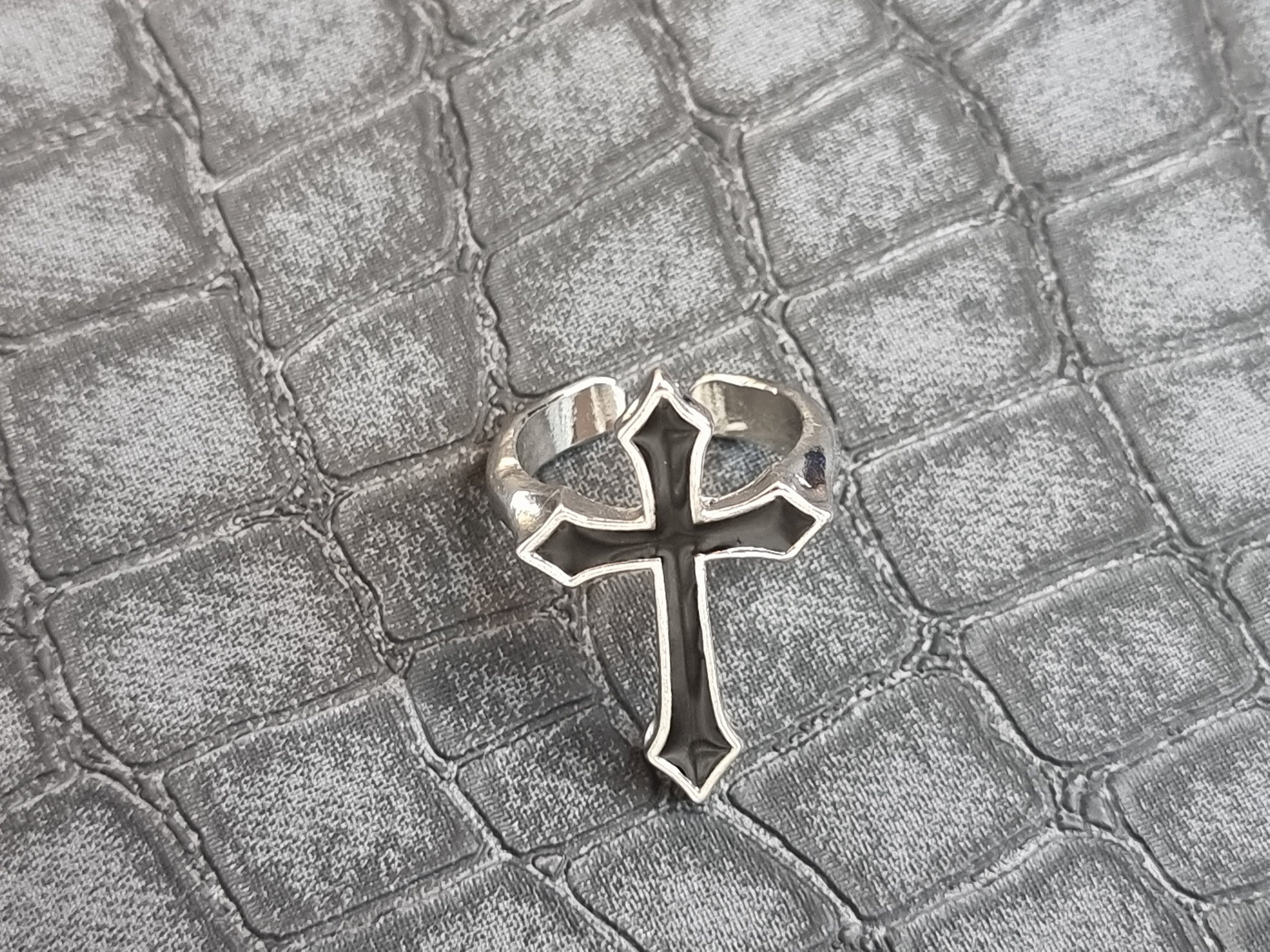 Adjustable Cross Ring Silver Cross Ring Men Cross Ring - Etsy