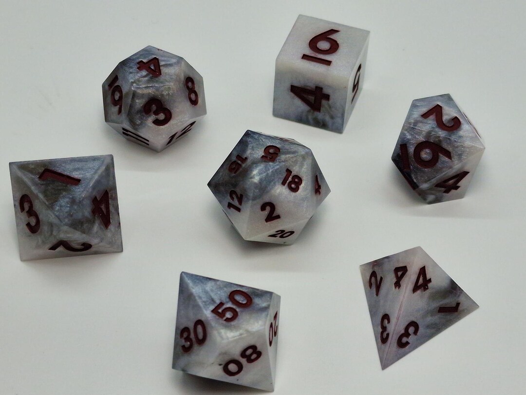 Grey Smoke Citadel DND Dice Set, Sharp Edge Dice Set, D&D Dice Set for ...