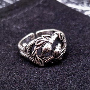 Gothic Coiled Twisted Snake Ring Medusa Ouroboros Adjustable Mythology Serpent Ring Unisex Gift ...