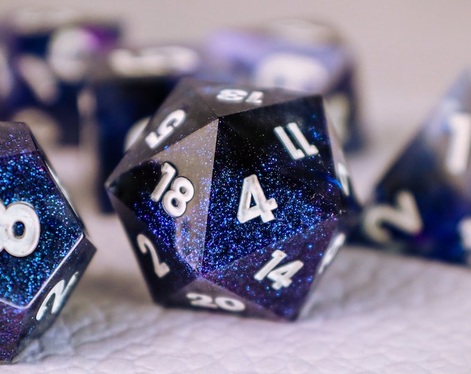 Galaxy DND Dice Set Nebula Resin Sharp Edge Dice Set, D&D Dice Set for ...