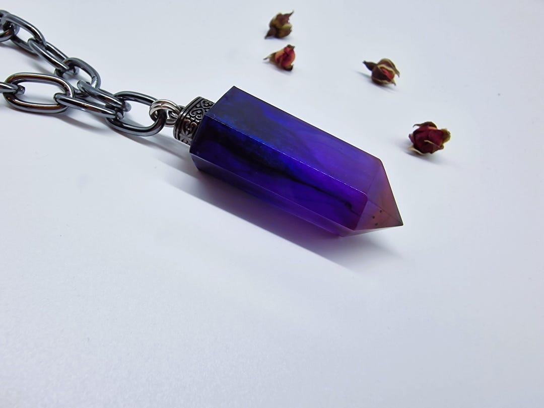 Twilight Darkness Crystal Necklace Gothic Chunky Crystal Necklace Resin ...