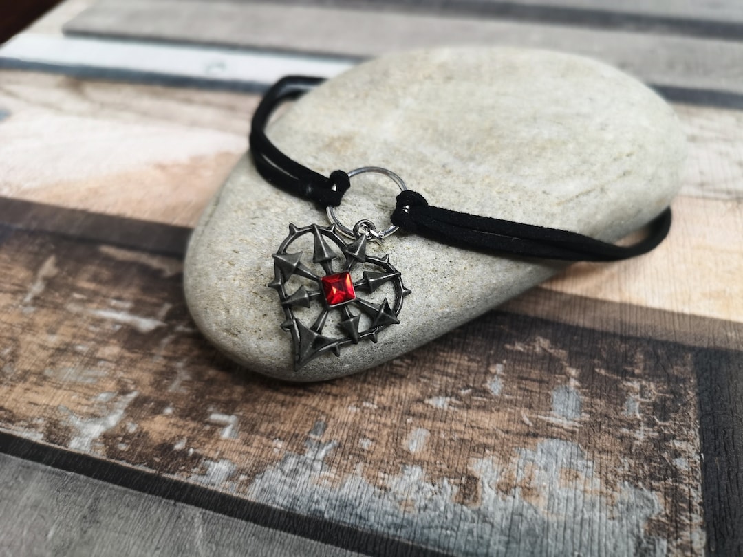 Gothic Alchemy Kaos Star Choker Day Collar Vampire Necklace Two Strand ...