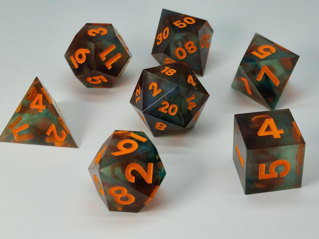 Toxic Waste DND Dice Set, Resin Sharp Edge Dice Set, D&D Dice Set for ...