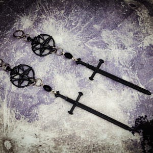 Gothic Baphomet Sword Earrings for Women Vintage Earrings Occult ...