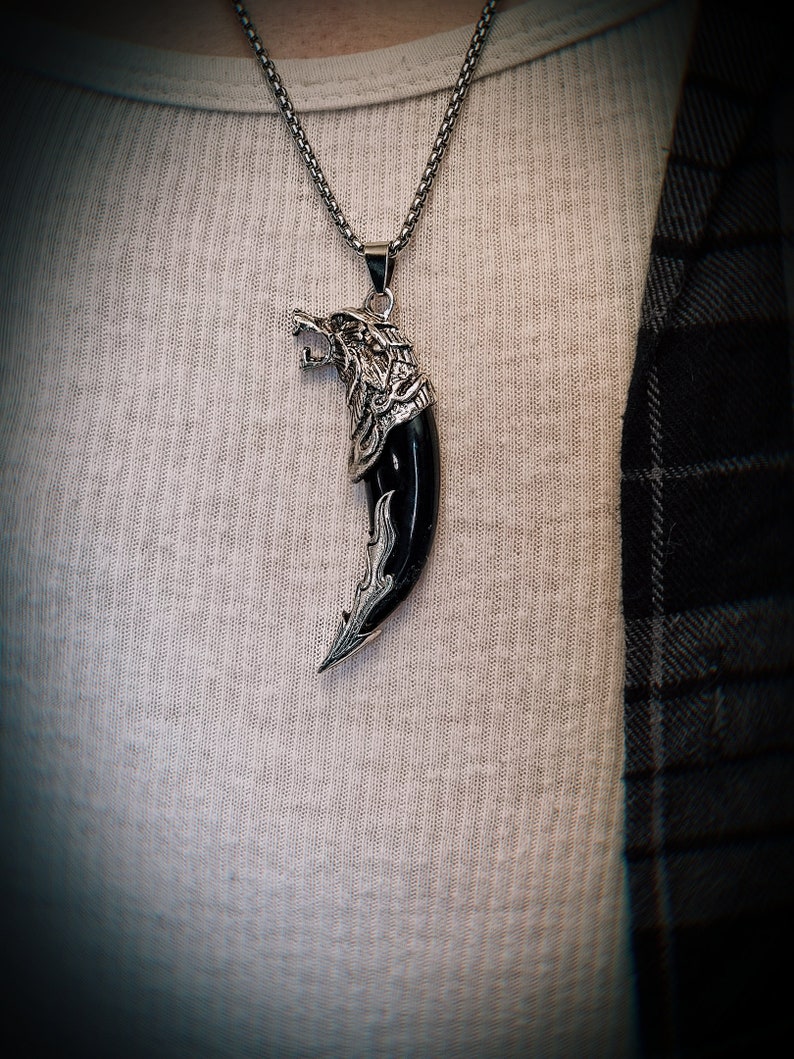 Fenrir Wolf Necklace Viking Wolf Head Necklace Celtic - Etsy