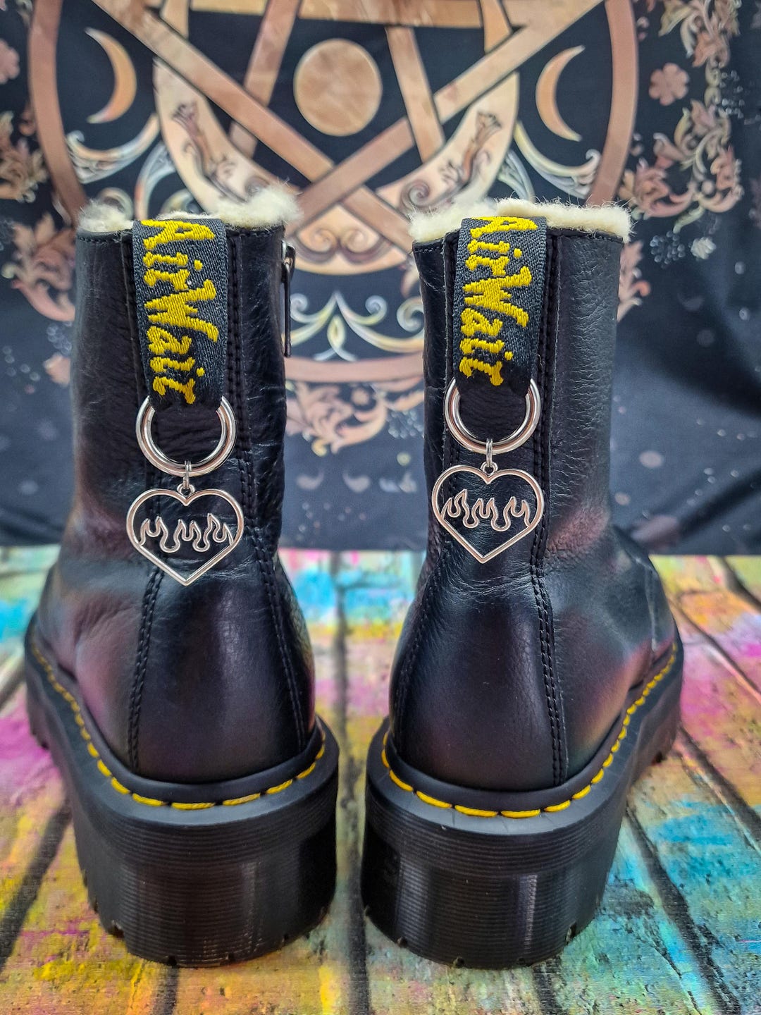 Y2k Flaming Heart Punk Dr Marten Boot Charms Heart Dm Boot Clips ...