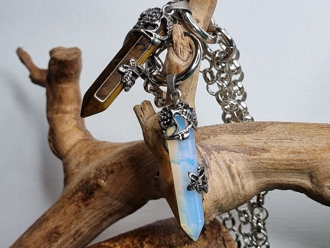 Gothic Large Crystal Pendulum Necklace O-ring Choker Necklace Crystal ...