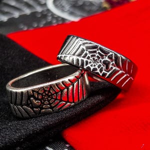 Silver Spider Web Ring Spiderman Silver Ring Engraved Ring for Men ...