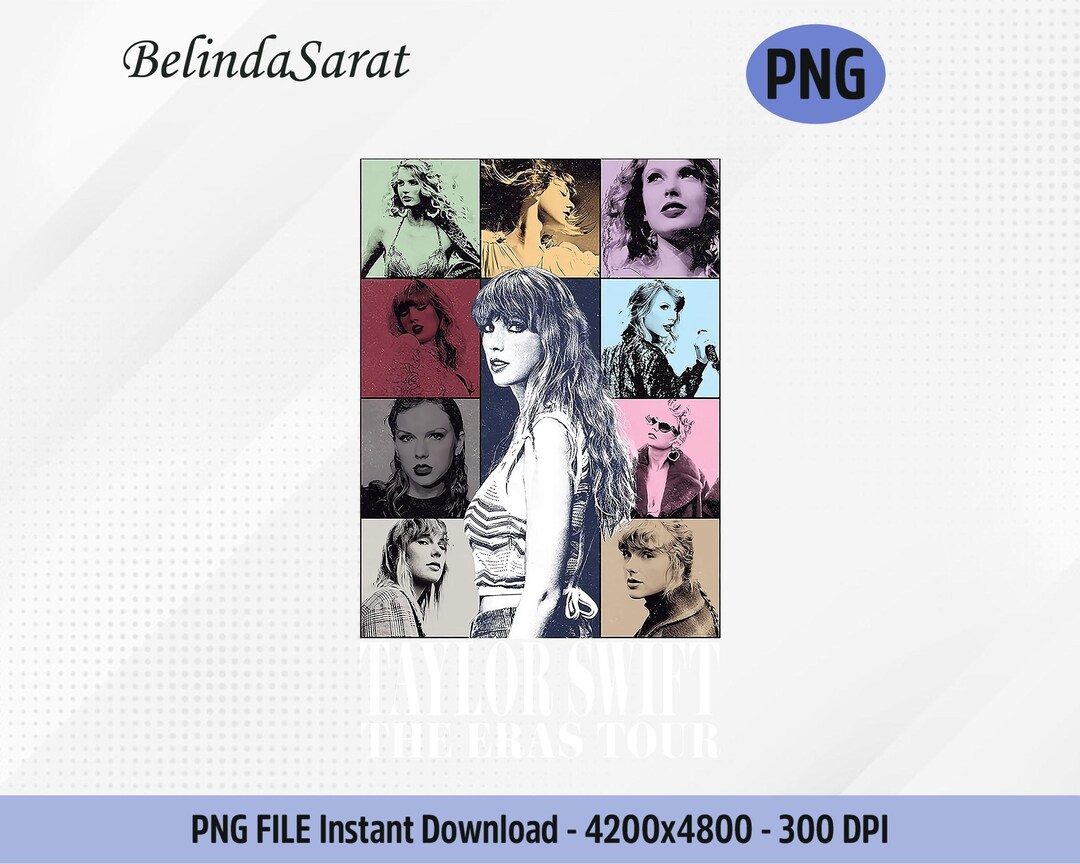 Taylor Swift the Eras Tour 2023 Poster Png, Swiftie Vintage 90s Style ...