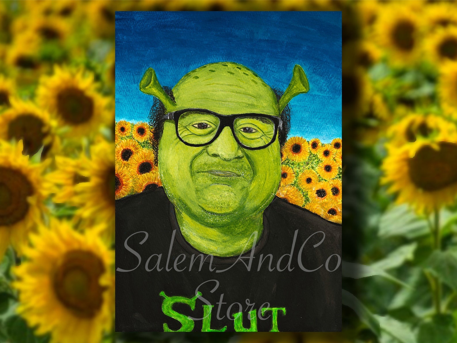 Danny 'shrekito' Devito X Shrek Meme Painting Print Wall Art Its Always ...