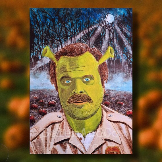 Hopper 'shropper' Ogre Stranger Things X Shrek Meme - Etsy