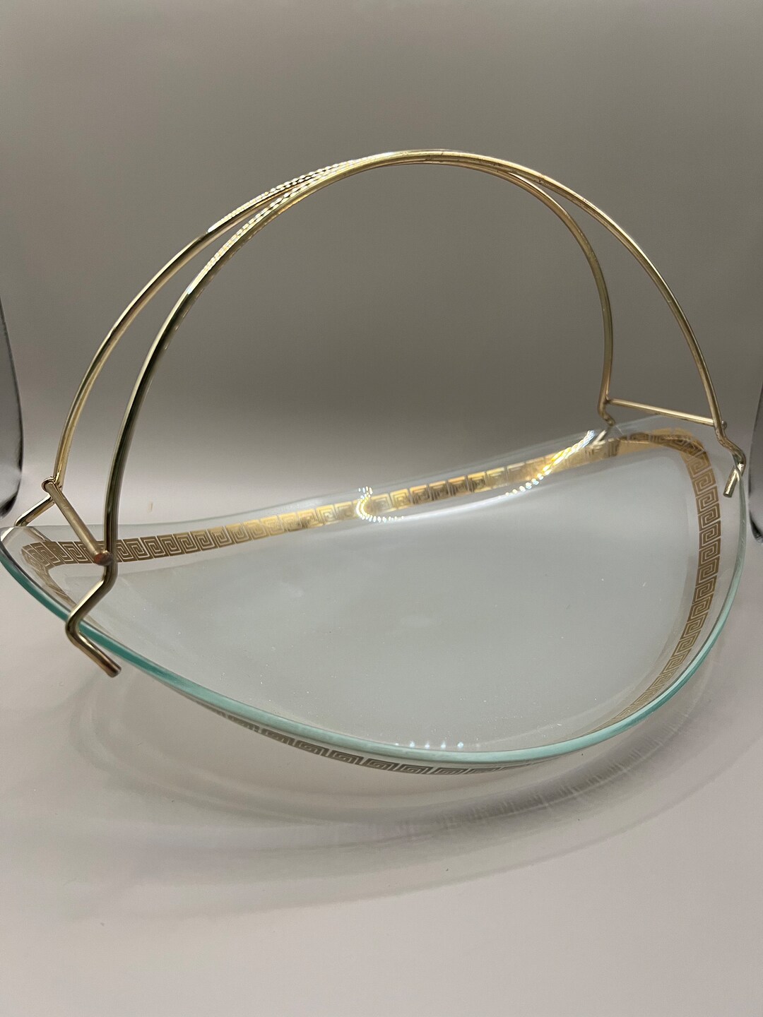 Crown Artglass Oval Crystal Serving Dish With Handle 28cm in Box - Etsy