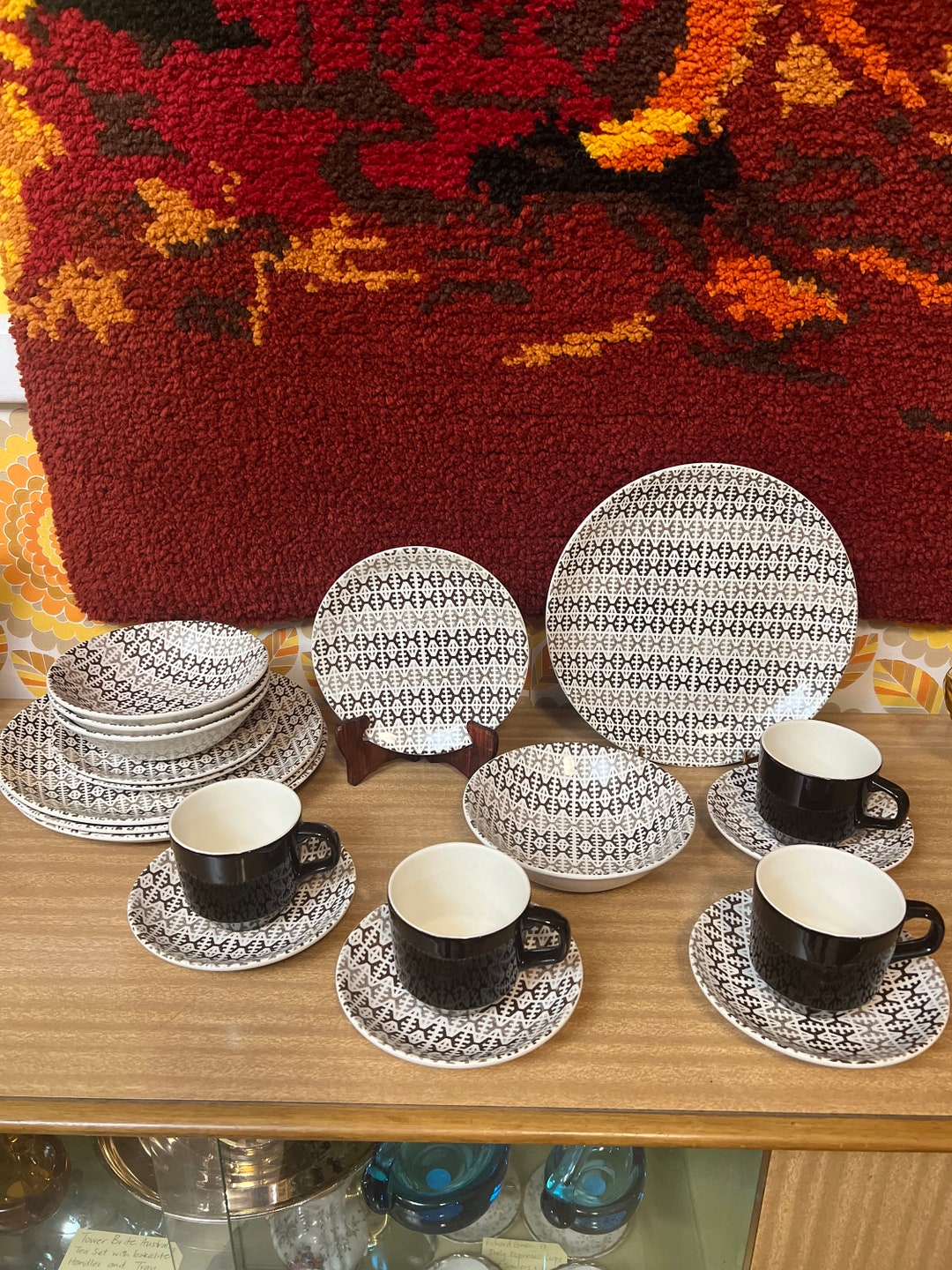 Retro Crown Lynn Ironstone New Zealand Crown Lynn Dinner Set for 4 ...